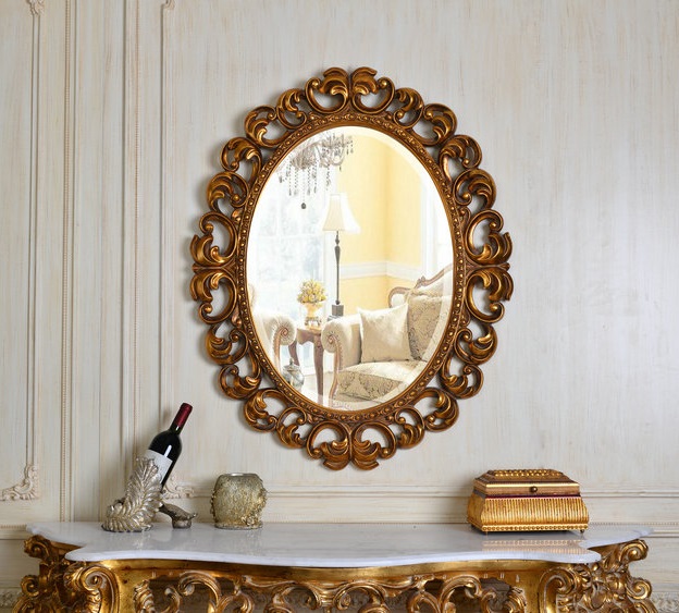 Овальное зеркало в раме Daisy Gold (Дейзи), 80*100 см - Инома